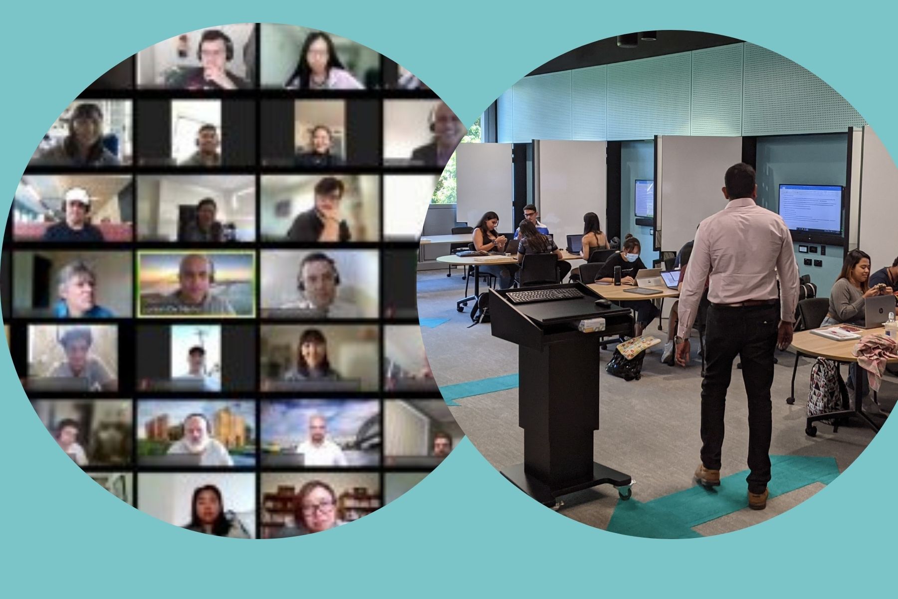 Central courtyard upgraded for Zoom teaching - TECHE